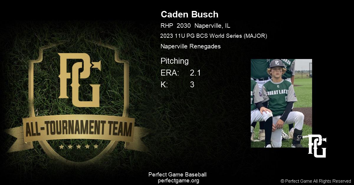 Caden Busch - All Tournament Team Certificate (Pitching) | Perfect Game ...