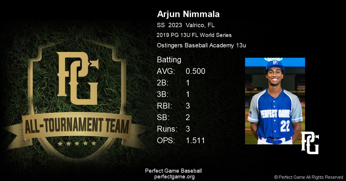 Arjun Nimmala - All Tournament Team Certificate (Batting) | Perfect ...