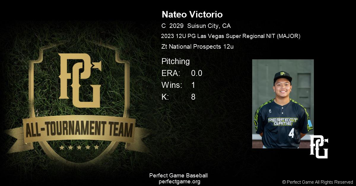Nateo Victorio - All Tournament Team Certificate (Pitching) | Perfect ...