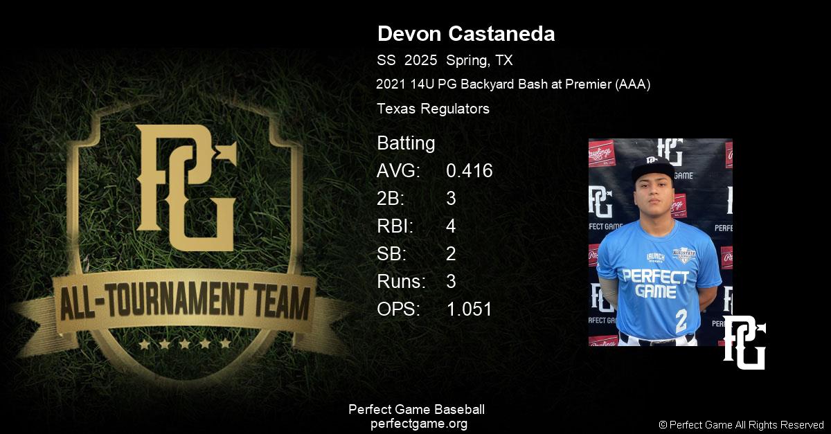Devon Castaneda - All Tournament Team Certificate (Batting) | Perfect ...