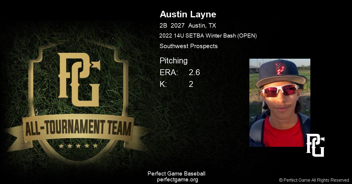 Austin Layne - All Tournament Team Certificate (Pitching) | Perfect ...