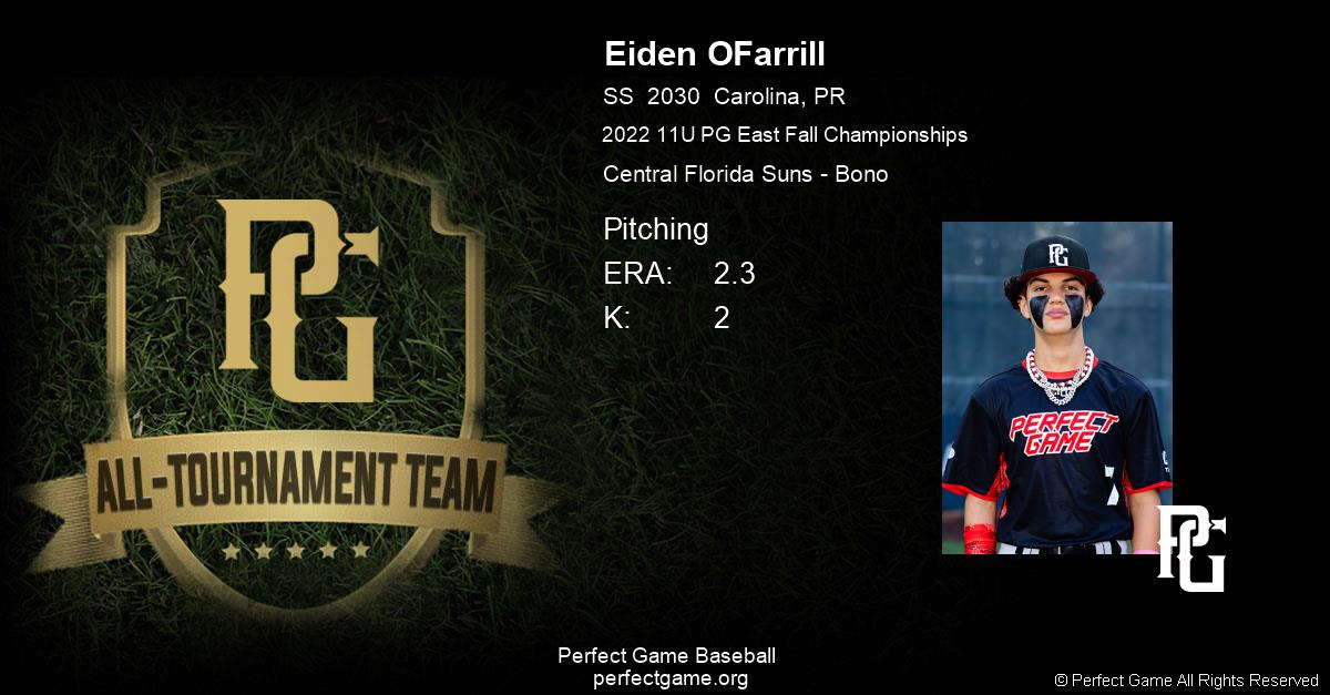 Eiden OFarrill - All Tournament Team Certificate (Pitching) | Perfect ...